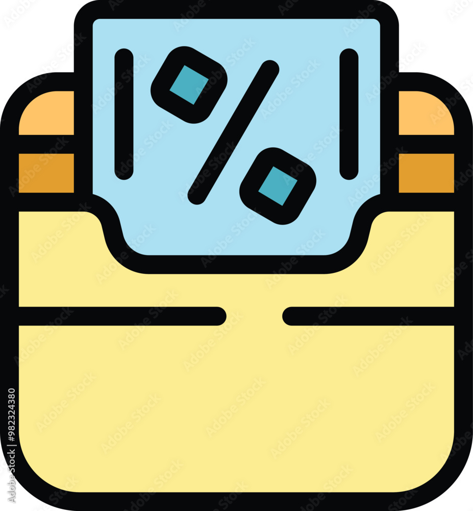 Vector illustration of a wallet showing interest rate icon perfect for ...