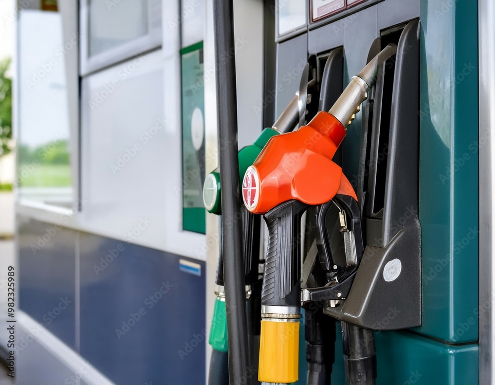 Fuel pump at a gas station, illustrating refueling, energy, and ...