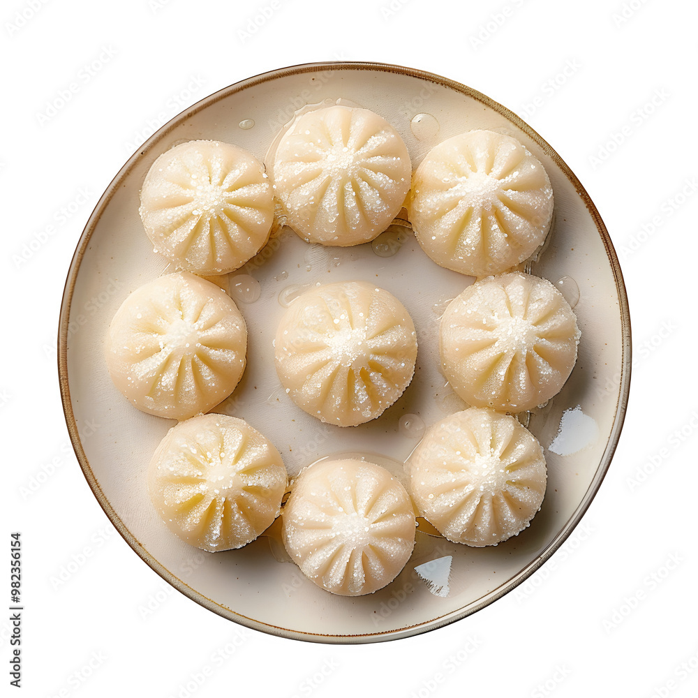 Top view of traditional indian sweet modak arranged on a plate ...