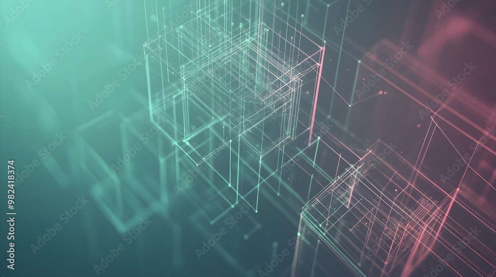 Abstract visualization of web design using a wireframe structure in a ...