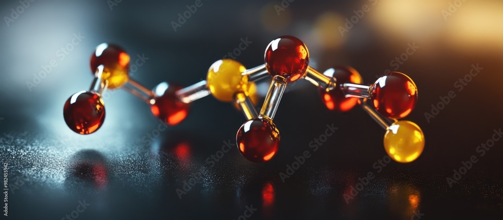 Photo & Art Print 3D flat model of hydrogen sulfide molecular structure ...