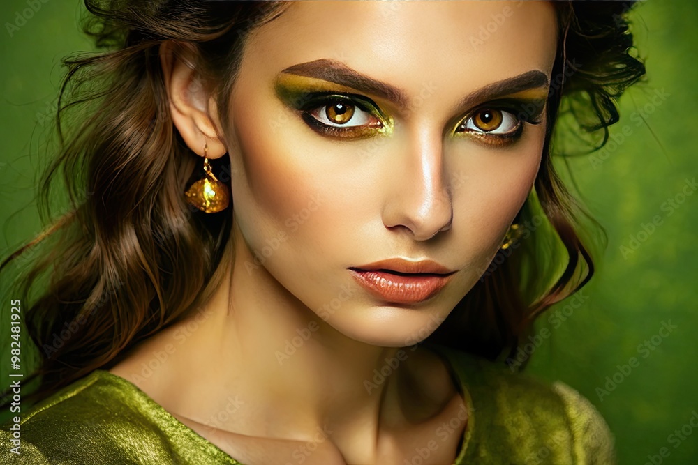 Soft, sun-kissed tones dance across the model's complexion, glowing ...