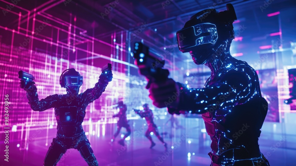 Immersive VR gaming arena with players in full body motion capture ...