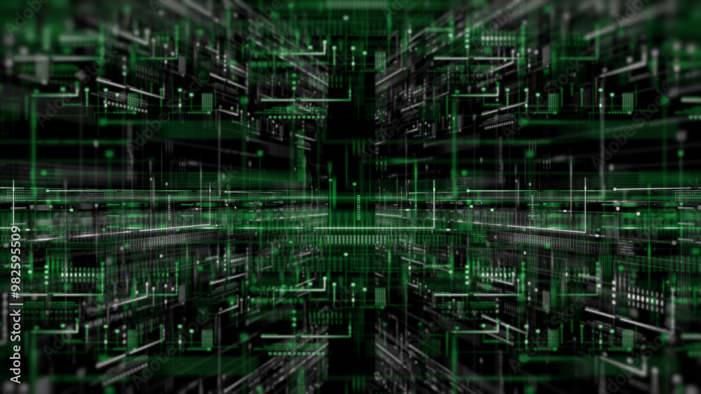 Futuristic background with digital data code and HUD elements. Perfect ...