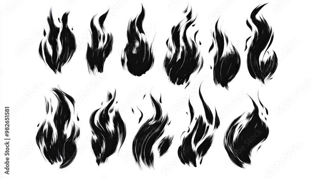 An animation graphic of fire, flame, and explosion effect drawn in ...