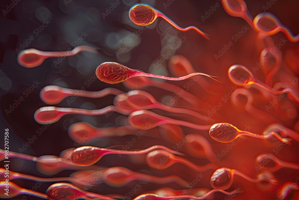 Biological process of spermatogenesis, sperm formation in male ...
