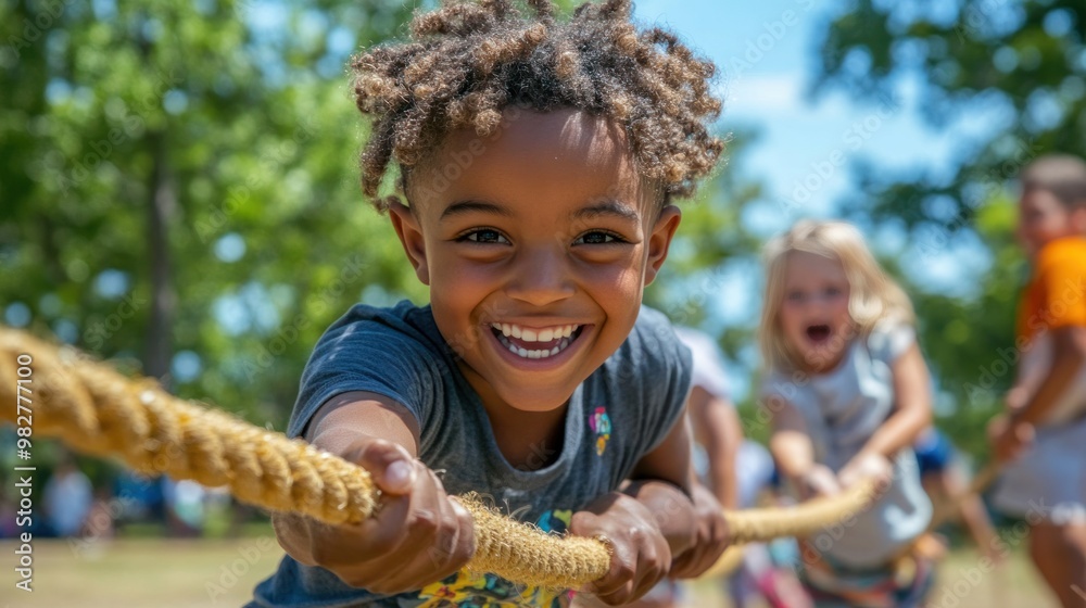 Labor Day activities in a local park, with families engaging in fun ...