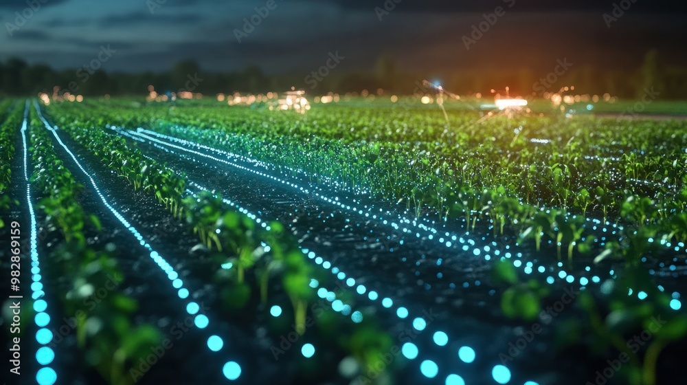 A smart agriculture control center where farmers monitor their fields ...