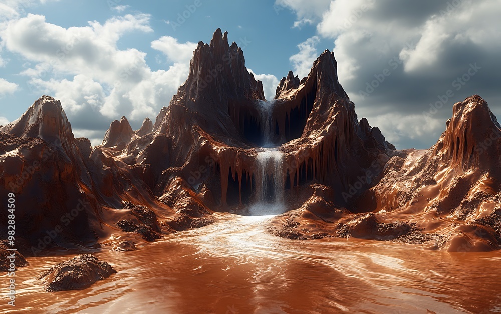 Sweet Surrealism: Chocolate Mountain and Rivers of Liquid Chocolate in ...