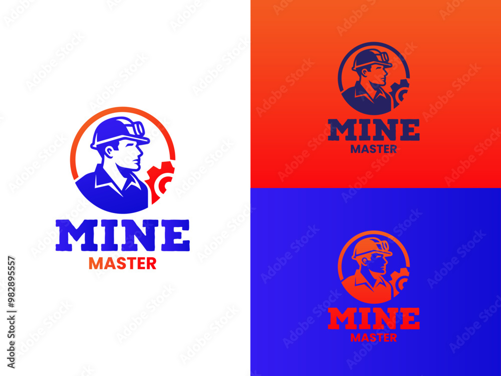 Mine Master logo design. Miner in hard hat and gear. suitable for ...