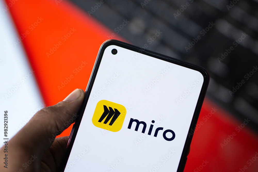 Dhaka, Bangladesh- 19 Sep 2024: Miro logo is displayed on smartphone ...