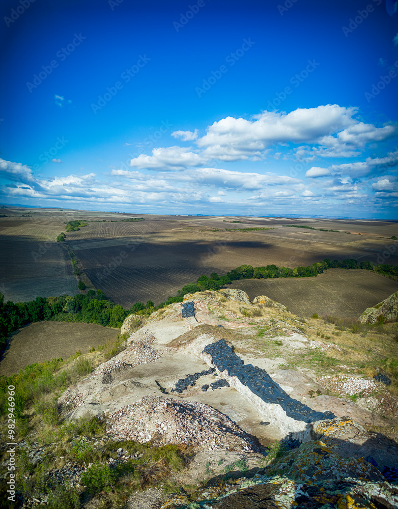 The ruins of the fortress of Rusokastro (aka "The red fortress") are ...