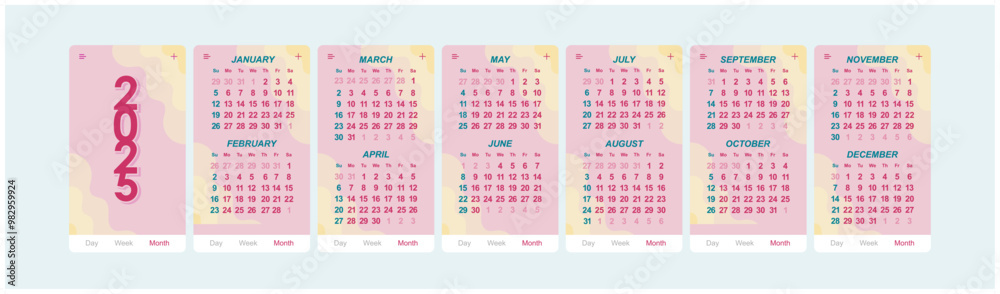 UI, UX and GUI template layout for Mobile Apps. Calendar Pink and soft ...