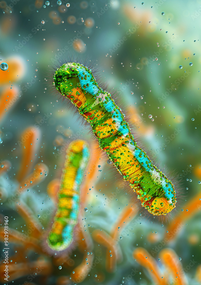 Bacilli, rod-shaped bacteria, prokaryotic pathogenic microorganism ...