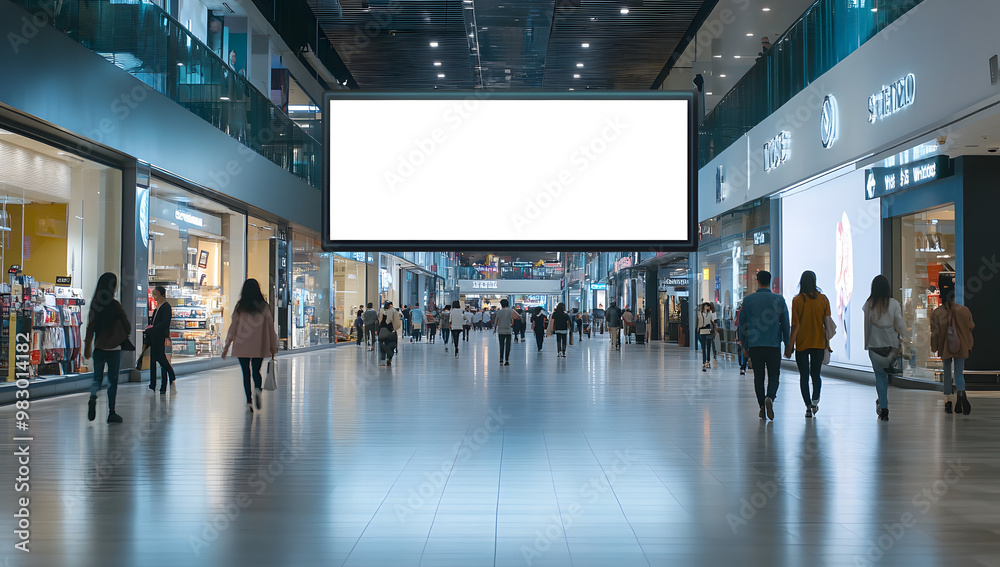 A Digital Billboard in an Indoor Shopping Mall Displaying Dynamic ...