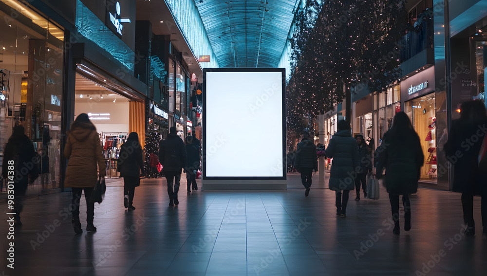 A Digital Billboard in an Indoor Shopping Mall Displaying Dynamic ...