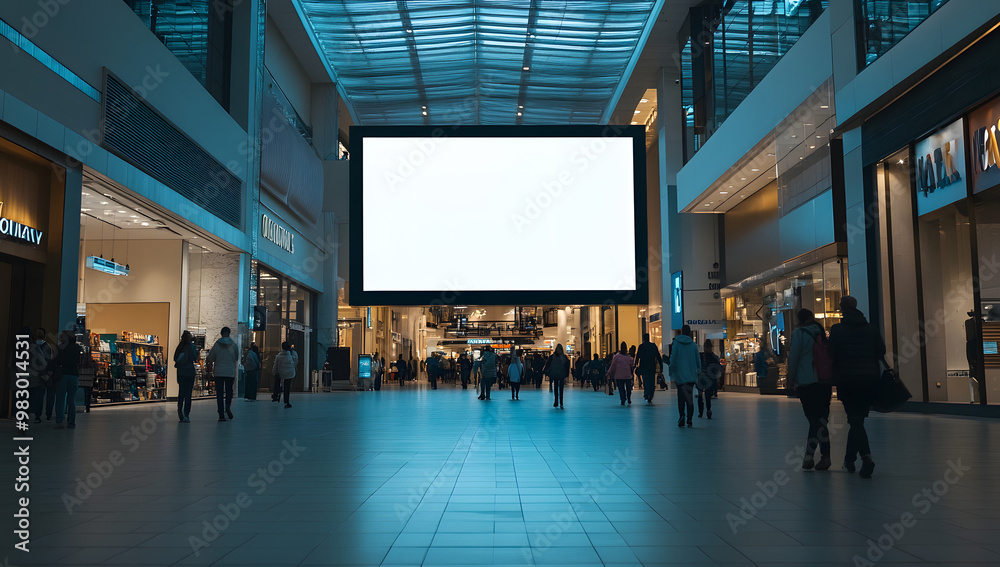 A Digital Billboard in an Indoor Shopping Mall Displaying Dynamic ...