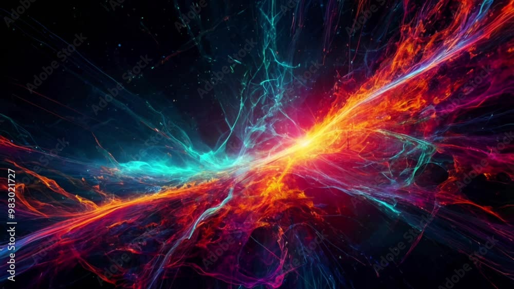 Lightning fire smoke background Sparkling energy light waves exploding ...