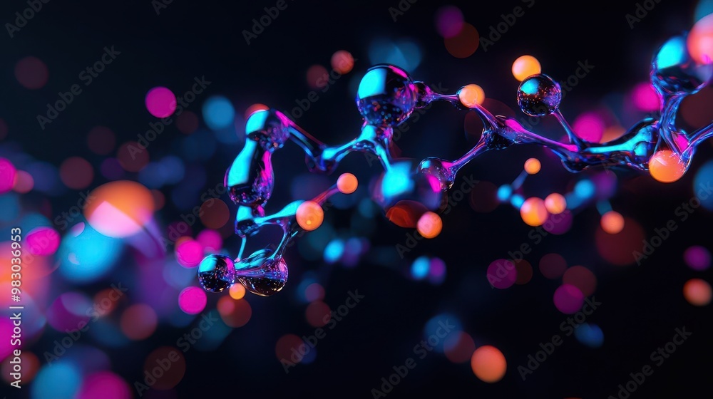 AI-driven metabolic pathways, abstract representation of enzyme ...