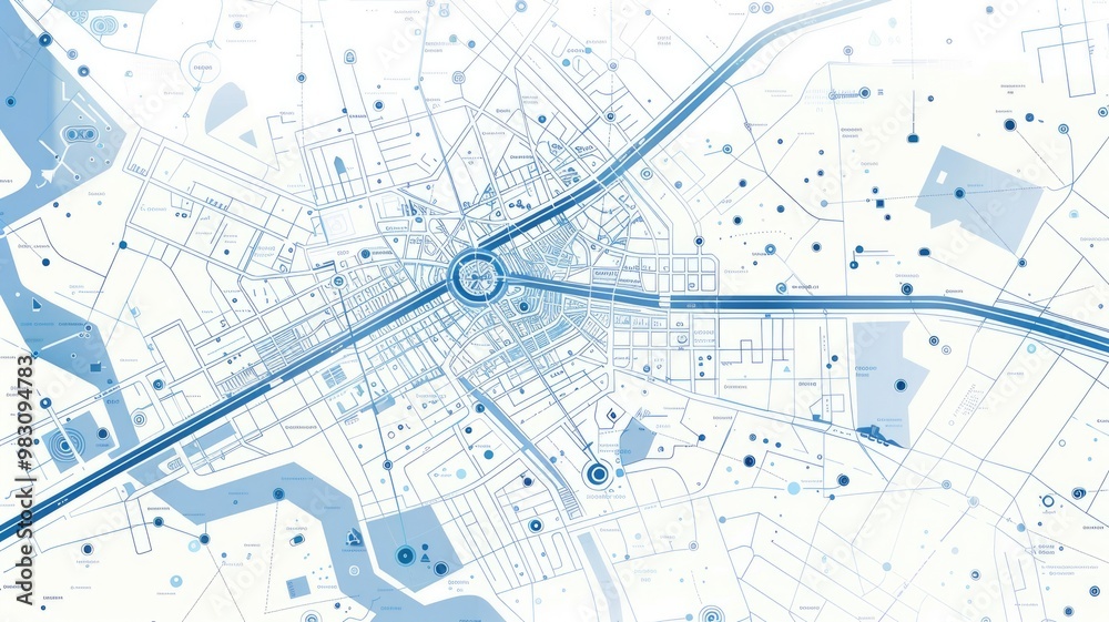 City plan picture with detail about road for transportation and ...