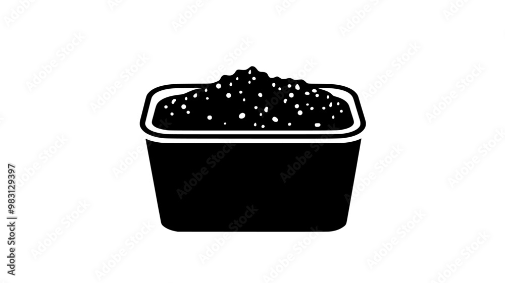 Mousse served in a square container with a uniform texture and no extra ...