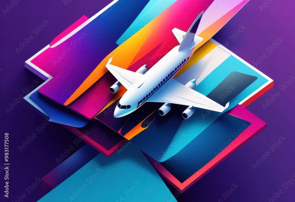 stylish airplane mode icon featuring vivid background elements modern ...
