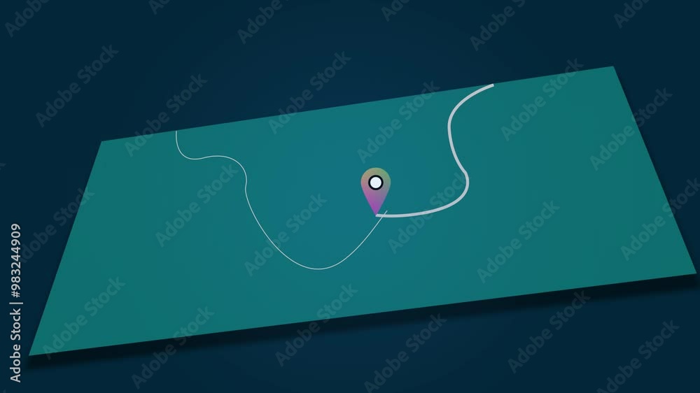 3d location icon animation in location map. GPS map navigator system ...