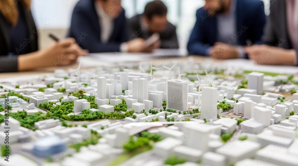 Sustainable Urban Development Presentation - Detailed scale model of a ...