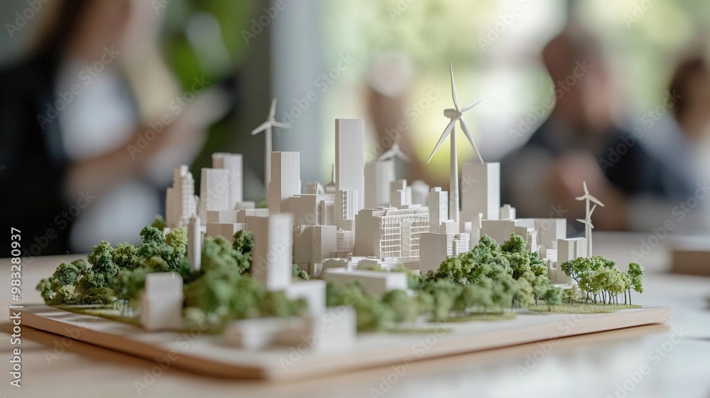 Sustainable Urban Development Presentation - Detailed scale model of a ...