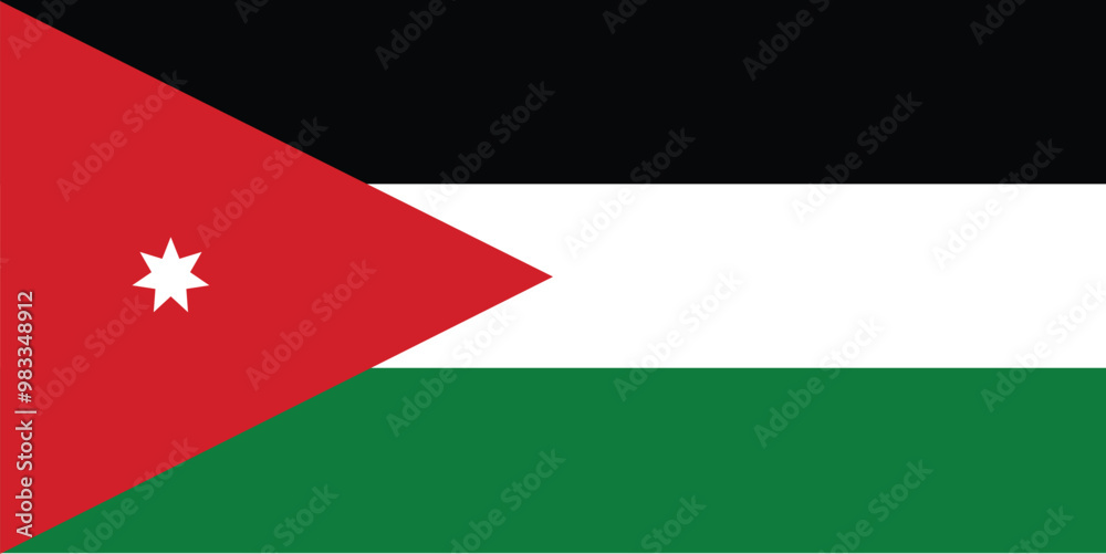 Vetor de Jordan flag official national correct proportions, size and ...