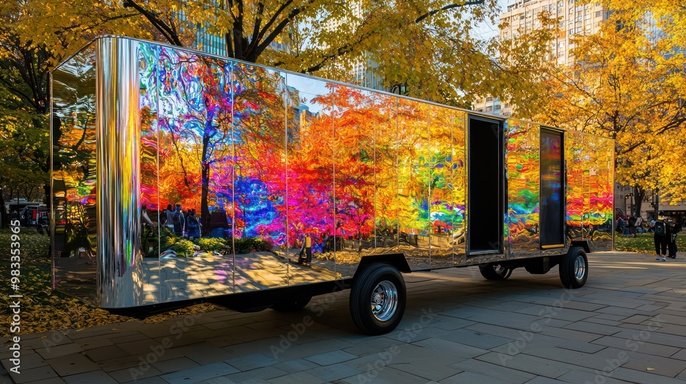 A mobile art installation that uses aluminum siding to create a series ...