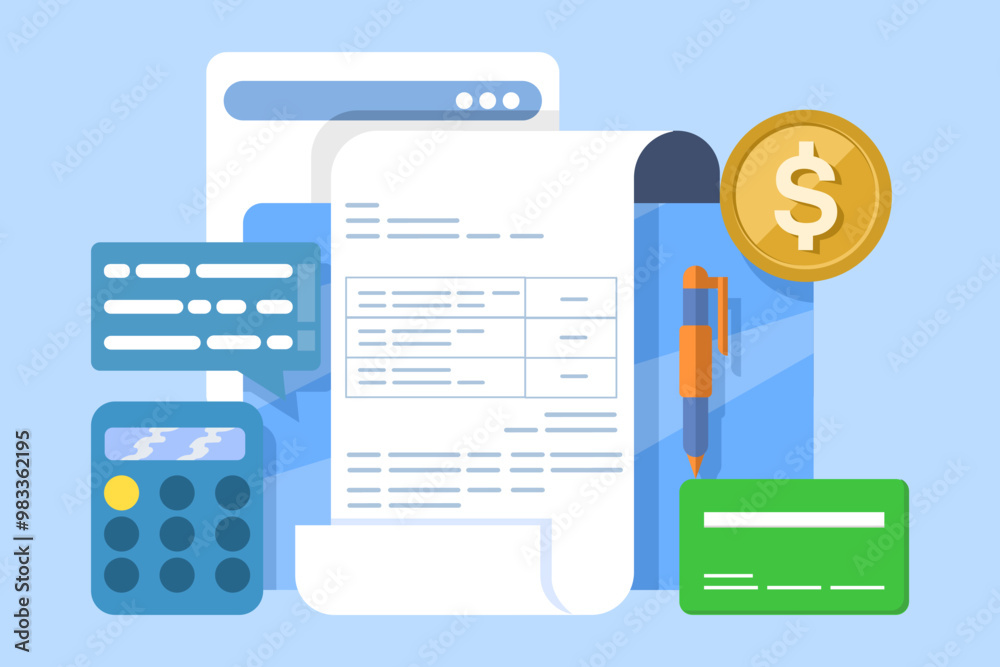 Online invoice maker concept, Send invoice online, Online bill payment ... Online invoice maker concept, Send invoice online, Online bill payment ...