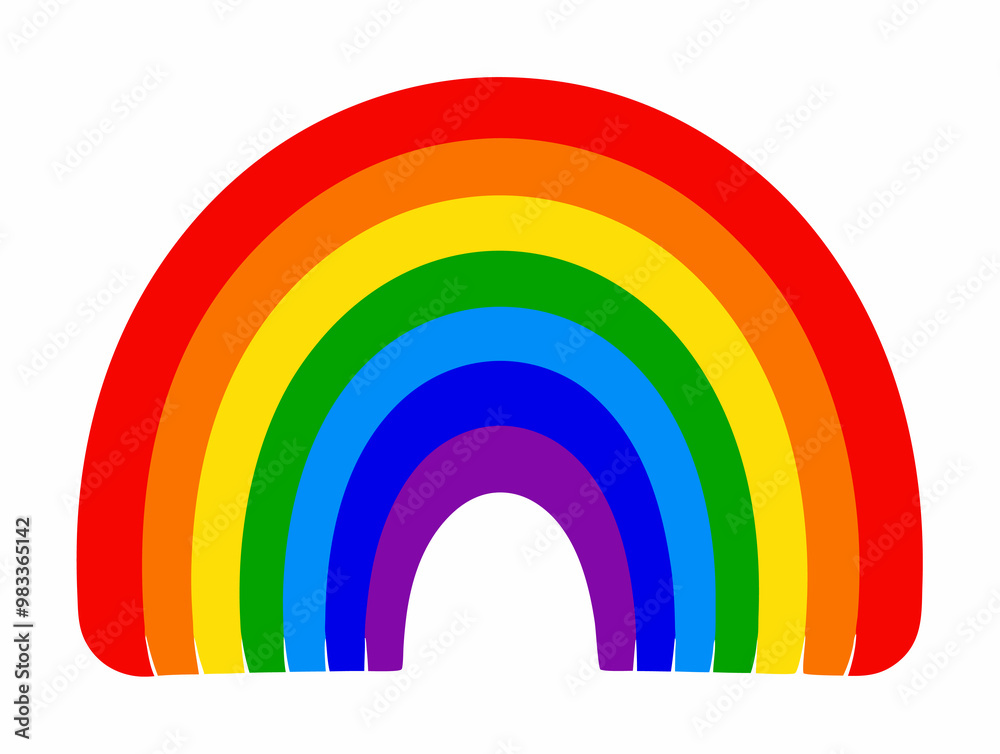 LGBTQ Pride Rainbow Icon Simple Drawing PNG Illustration Colorful ...