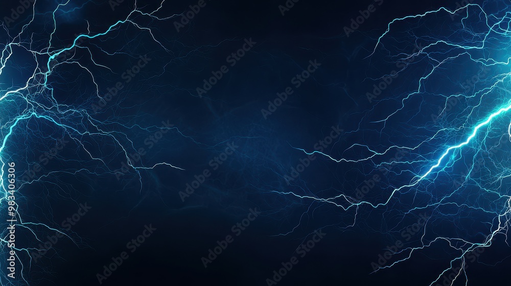Abstract Blue Lightning Background Energy Power Technology Electricity ...