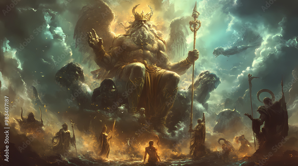 Hall of greek gods: a sanctuary of mythology. Greek Gods. Illustration ...