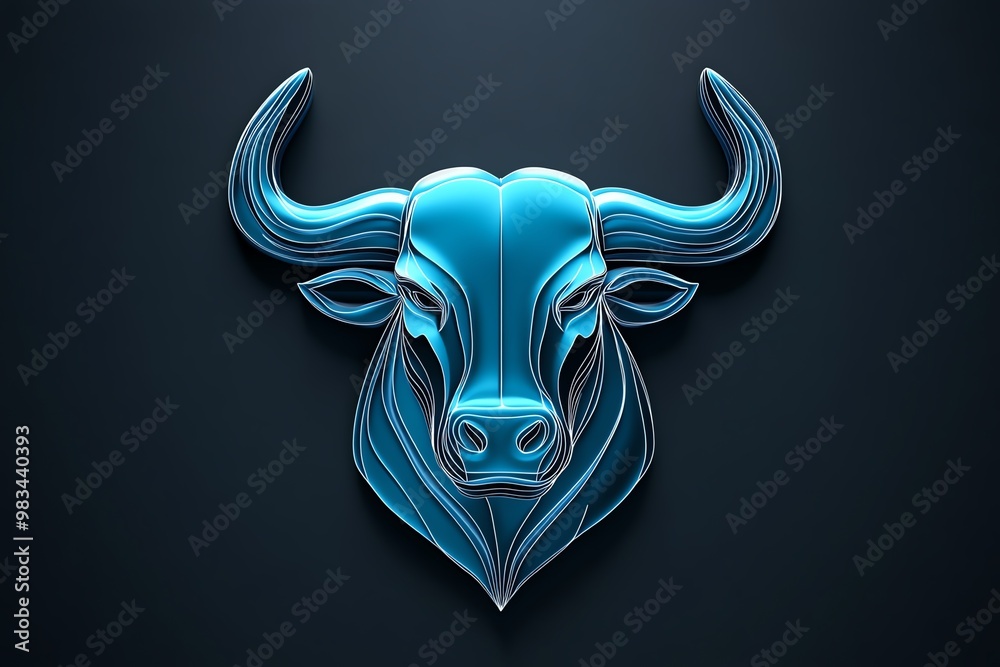 Simple Taurus symbol, using a smooth, circular outline for the bullâ€™s ...