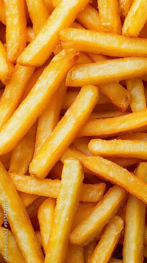 A high-resolution close-up image showcasing a pile of golden, crispy ...