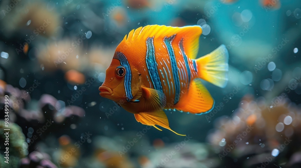 Sohal Surgeonfish (Acanthurus Sohal) swimming in the vibrant coral ...