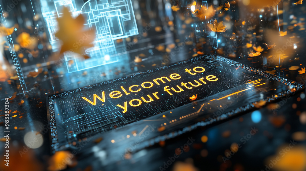 Welcome to Your Future: Digital Concept with Autumn Elements ...