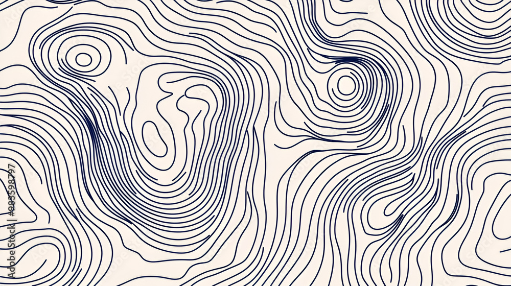 Vector topo map seamless wave topography map pattern camping grid ...