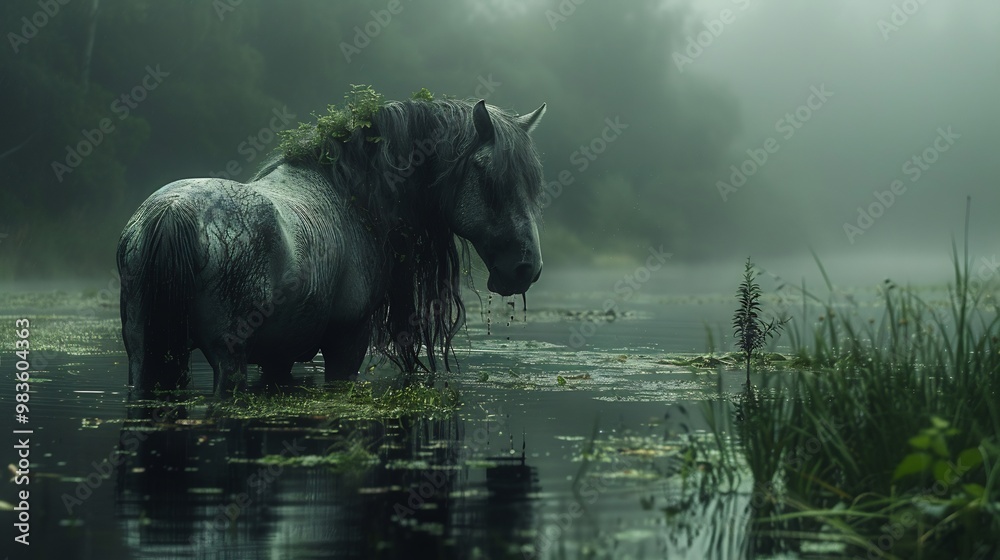 Myth of the Kelpie a water spirit in the form of a horse ancient ...