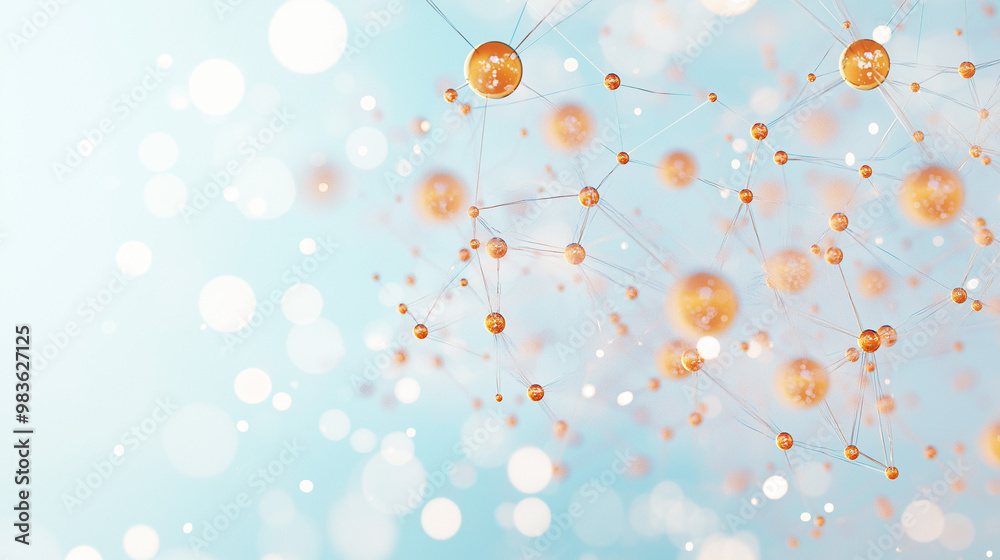 Atomic, editorial illustration of the sub-atomic world, impressionistic ...