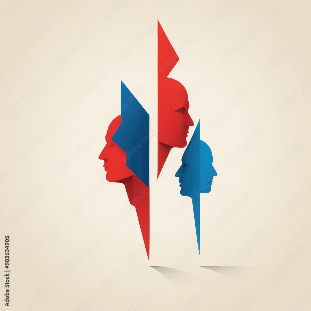 US Political Division Partisan Divide Social Conflict National Tension ...