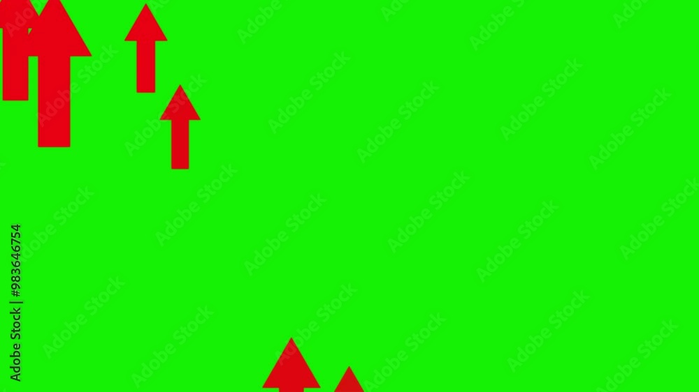 business up arrow animation on black background, Glowing arrow up and ...