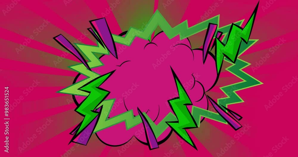 Cartoon yellow and green background animation, comic book backdrop ...