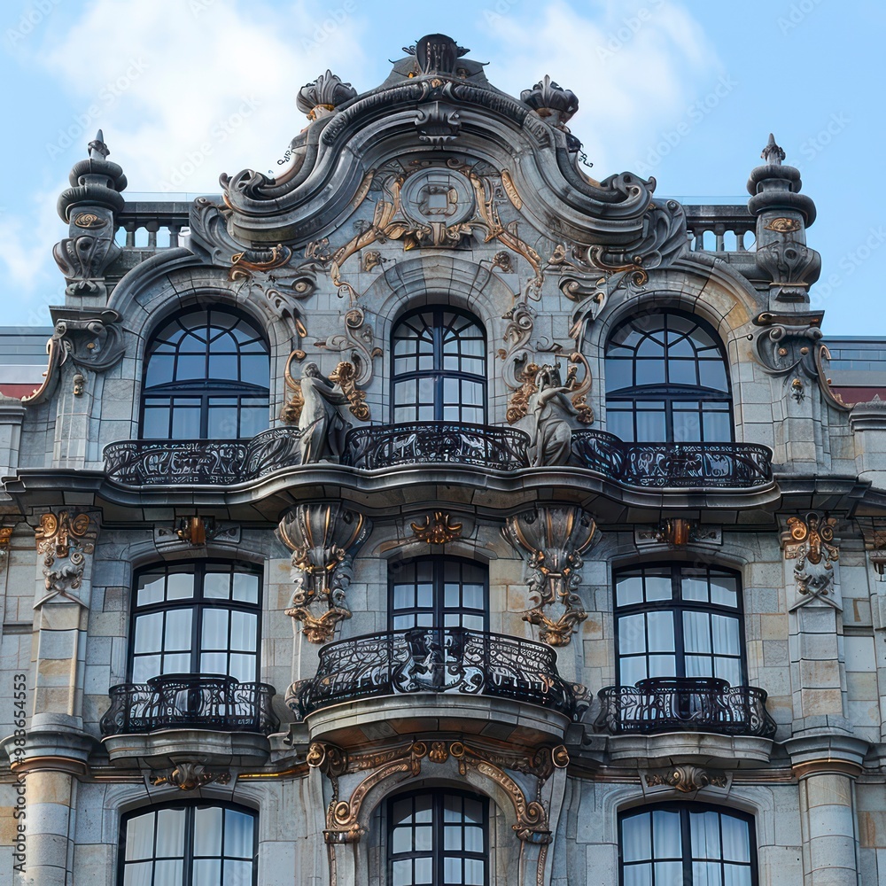 The stunning architecture of the old palace showcases intricate facades ...