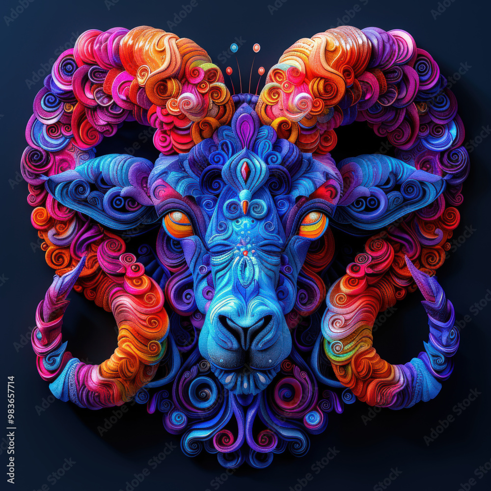 The concept of the mystical horoscope sign is Aries. The astrological ...