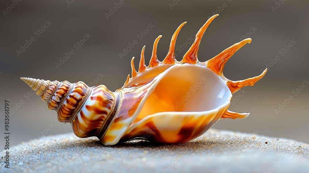 Exquisite seashell with intricate patterns, oceanic treasure ...