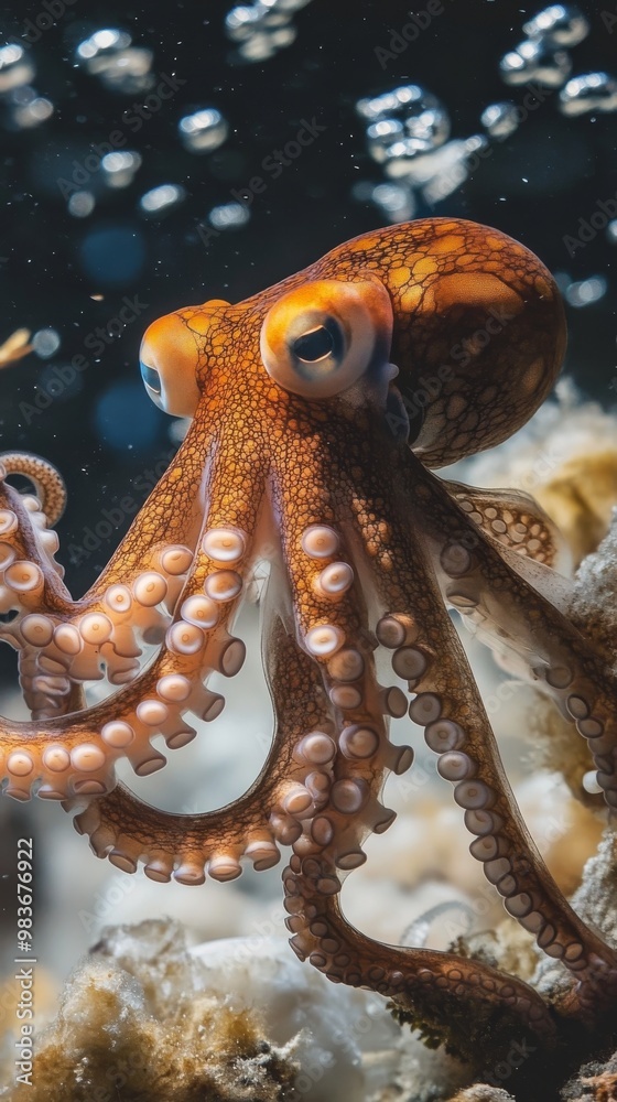 ภาพประกอบสต็อก Embrace the wonders of the deep on Octopus Day ...