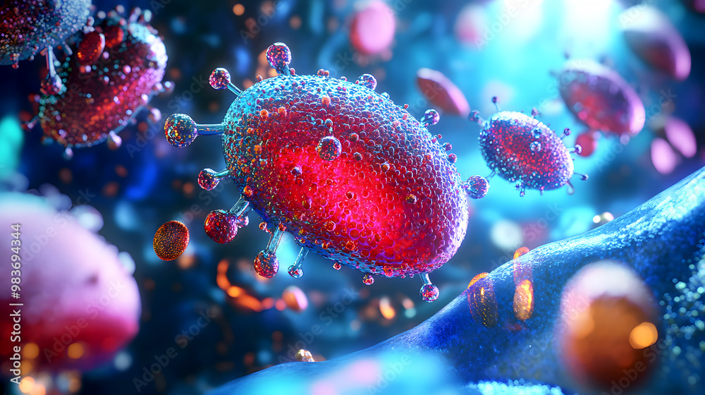 Glycogen storage in the liver/ Illustration of glycogen molecules ...